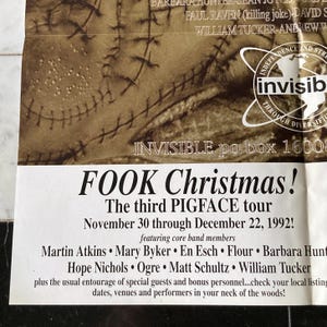 Pigface Fook Poster - Vintage 1992 - Martin Atkins / Chris Connelly ...