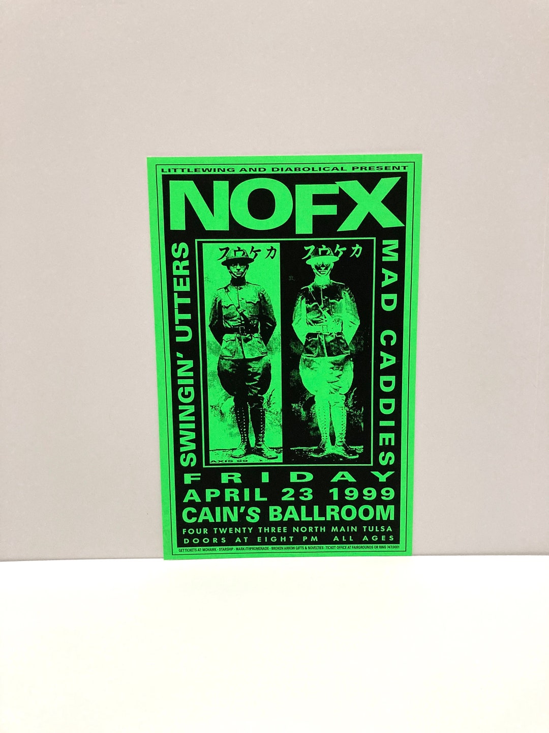 NOFX Poster April 23, 1999 Concert Vintage California Punk Rock Band ...