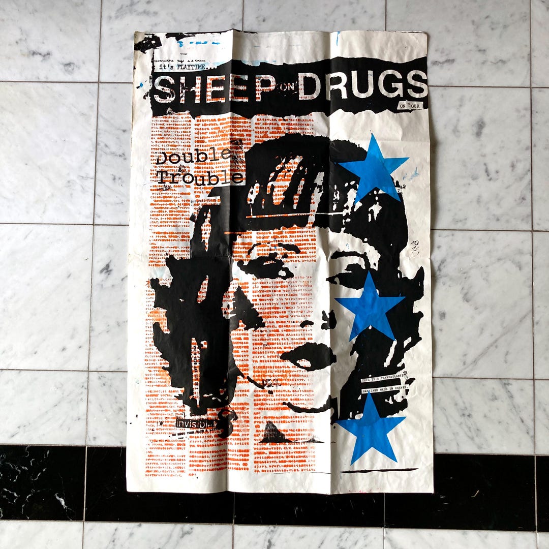 Sheep on Drugs Poster - Double Trouble on Tour Vintage 1996 Made in ...