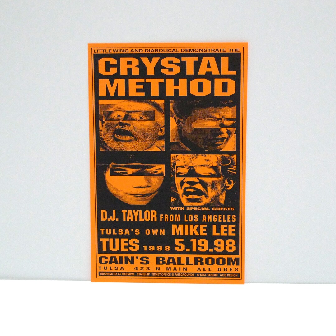 Crystal Method Flyer / Small Mini Poster 1998 Vintage Live Concert Tour ...