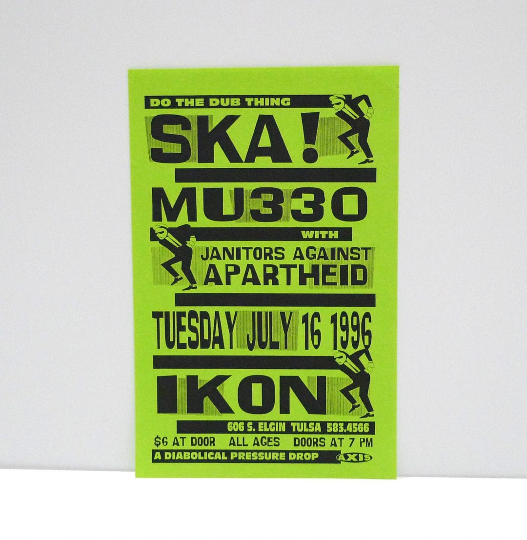 MU330 SKA Band Handbill / Flyer July 16, 1996 / Chumps on Parade Tour ...
