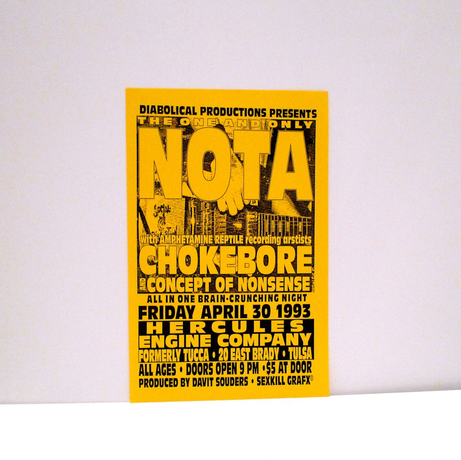 NOTA Poster Vintage 1993 in Concert Punk Band Tour Chokebore / - Etsy