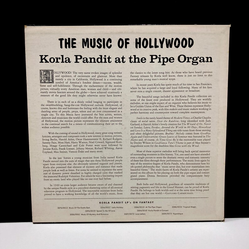 Korla Pandit Music Of Hollywood Blue Colored Vinyl Record Vintage