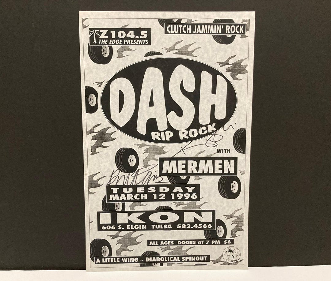 Dash Rip Rock Autographed Poster - March 12, 1996 Concert / Ikon Club ...