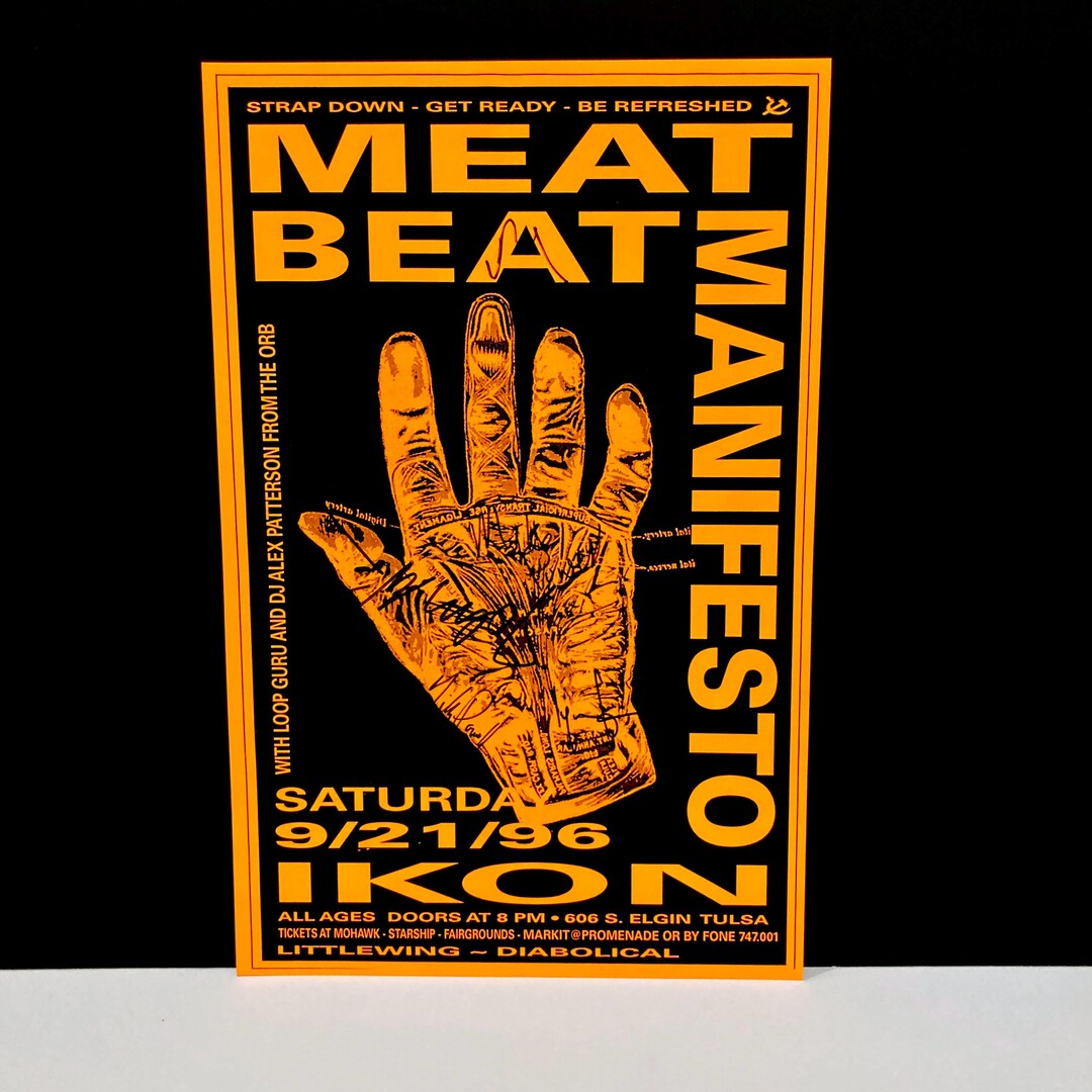 Meat Beat Manifesto Poster Autographed Vintage September 23, 1996 Band ...