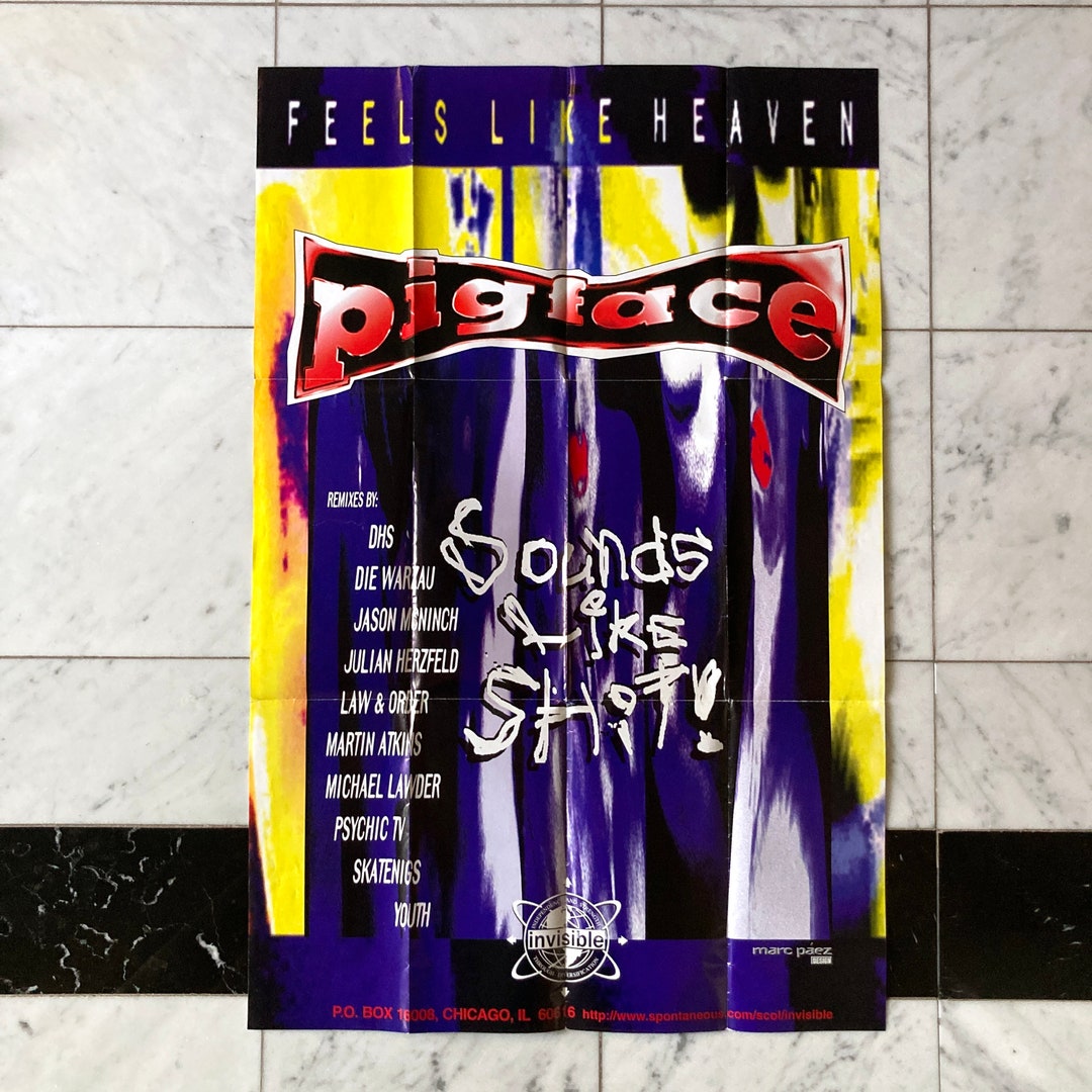 Pigface Feels Like Heaven Poster - Vintage 1995 Remixes by Martin ...