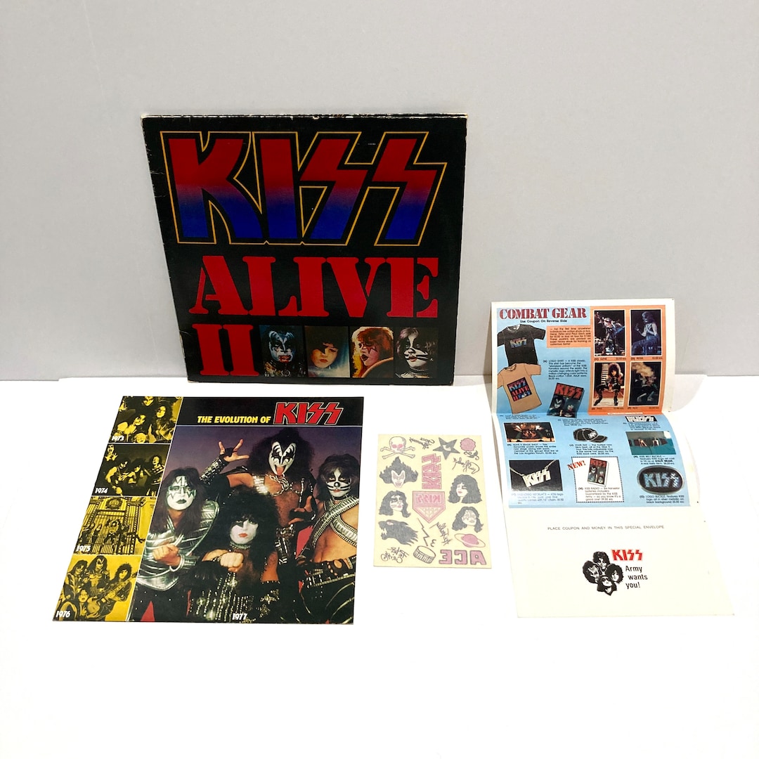 Kiss Alive II Vintage Vinyl Record 2 LP Set Tattoos Gene Simmons Ace ...