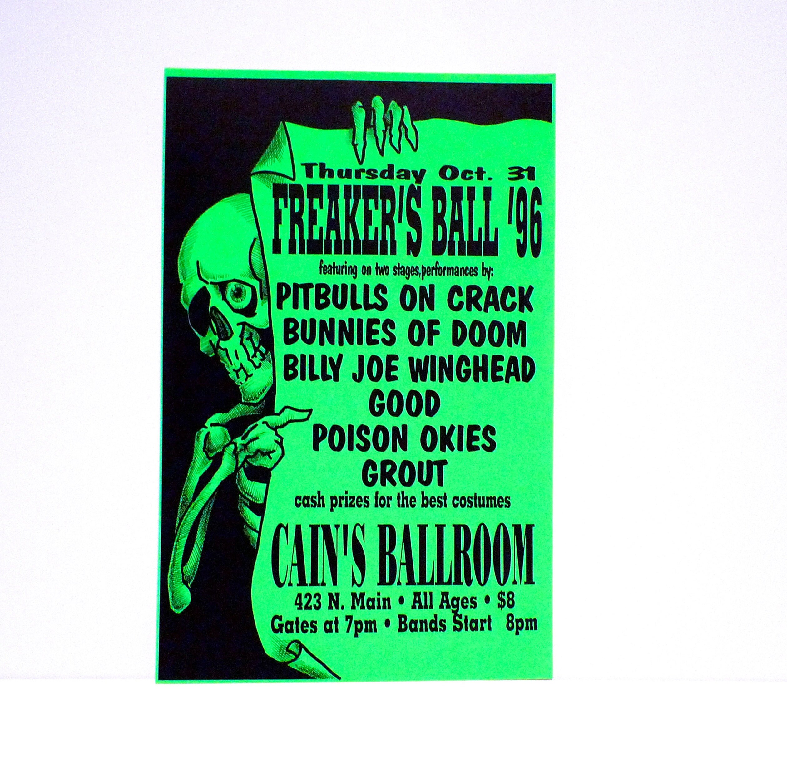 Freakers Ball Poster 1996 Punk Band Concert Tour Vintage Cains Ballroom ...