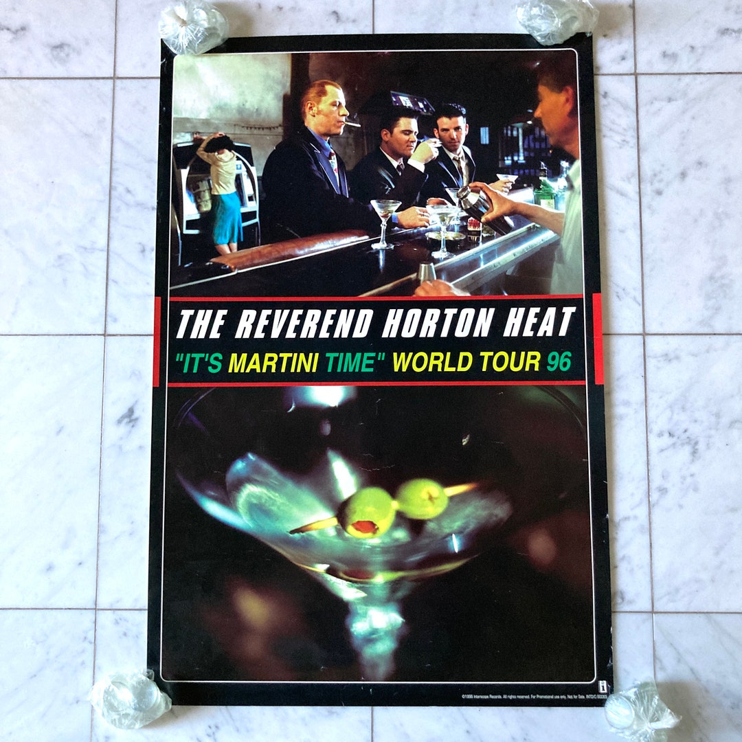 Reverend Horton Heat Poster Vintage Live Concert World Tour It's Martini Time 1996 Psychobilly ...
