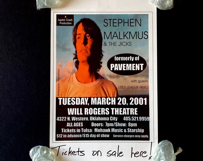 Stephen Malkmus & the Jicks Poster Concert Tour Vintage March 20, 2001 ...
