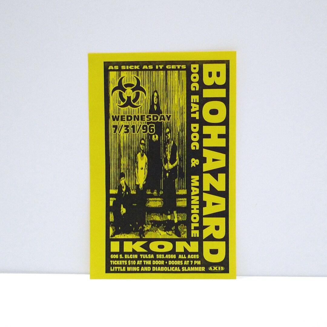 Biohazard Flyer / Small Mini Poster July 31, 1996 - Hardcore Punk Band ...