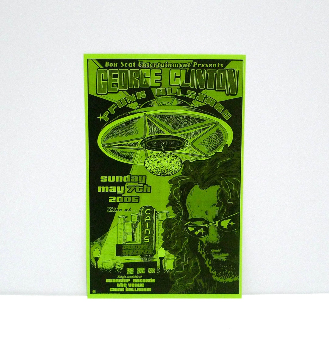 George Clinton Handbill / Small Mini Poster - May 7, 2006 Cains ...