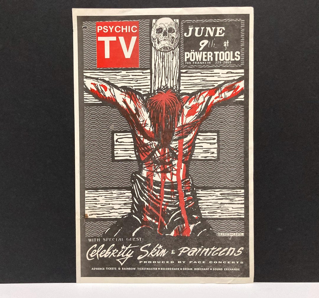 Psychic TV Original Poster June 9 1990 - Genesis P-orridge Tour Poster ...