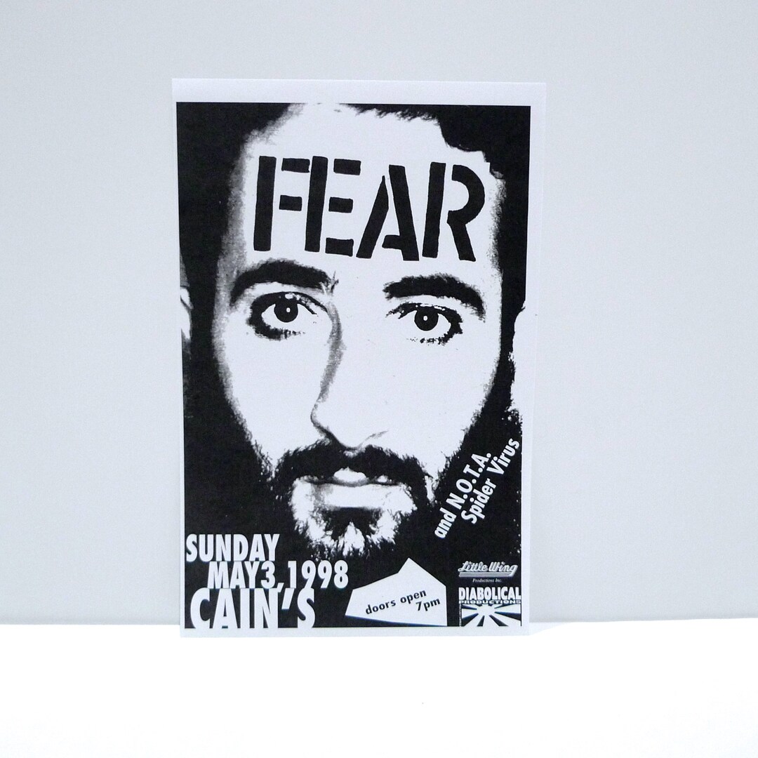 FEAR Flyer / Small Mini Poster May 3 1998 / Los Angeles Punk Band / Lee ...