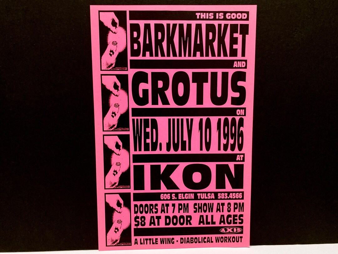 Barkmarket Poster July 10 1996 Concert With Noise Rock Band Grotus ...