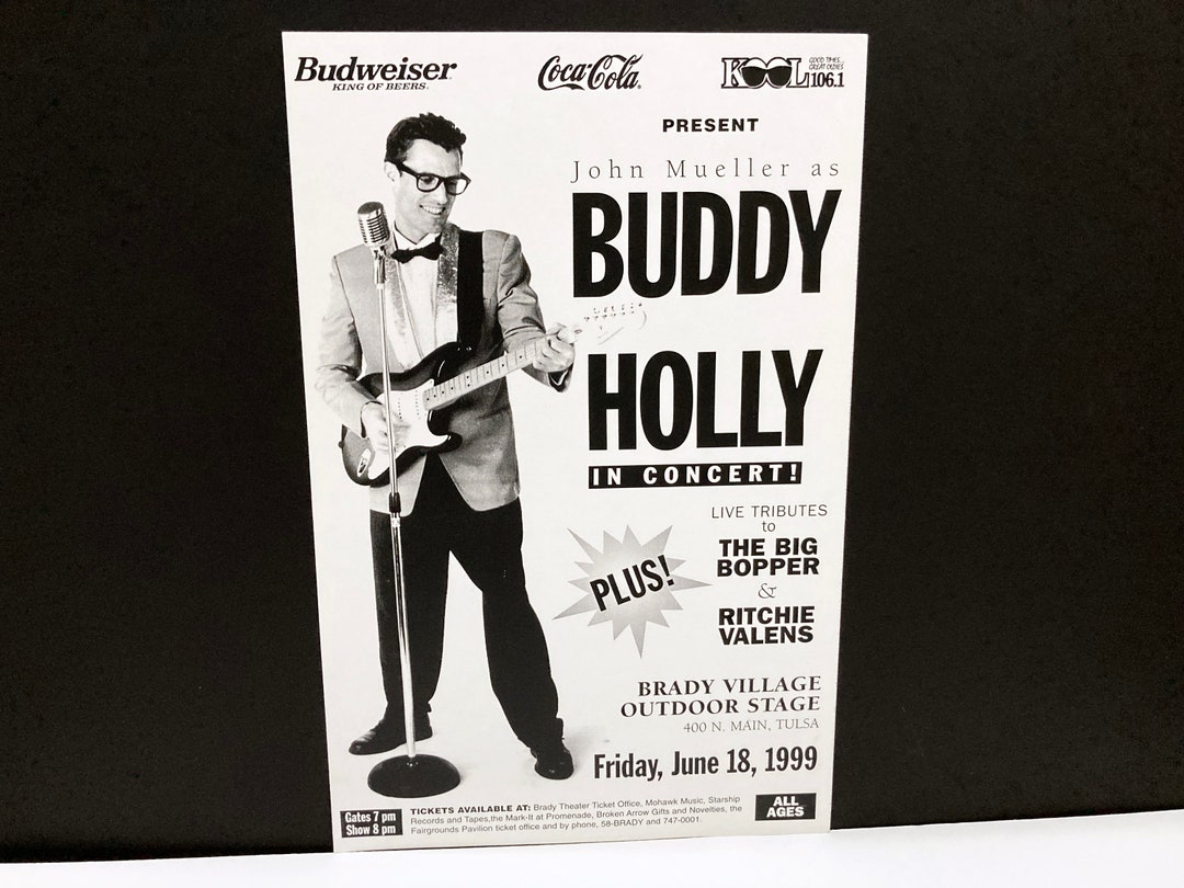 John Mueller as Buddy Holly Poster - June 18, 1999 Tribute Concert Tour ...