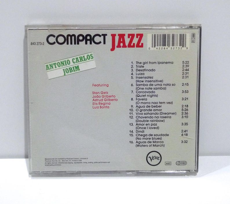 Antonio Carlos Jobim – Compact Jazz CD 1990 Featuring Stan Getz, Joao ...