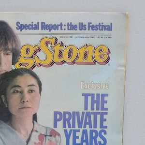 John Lennon - Rolling Stone Magazine #380, Ocober 14 1982 / John & Yoko Ono Private Years / Us ...