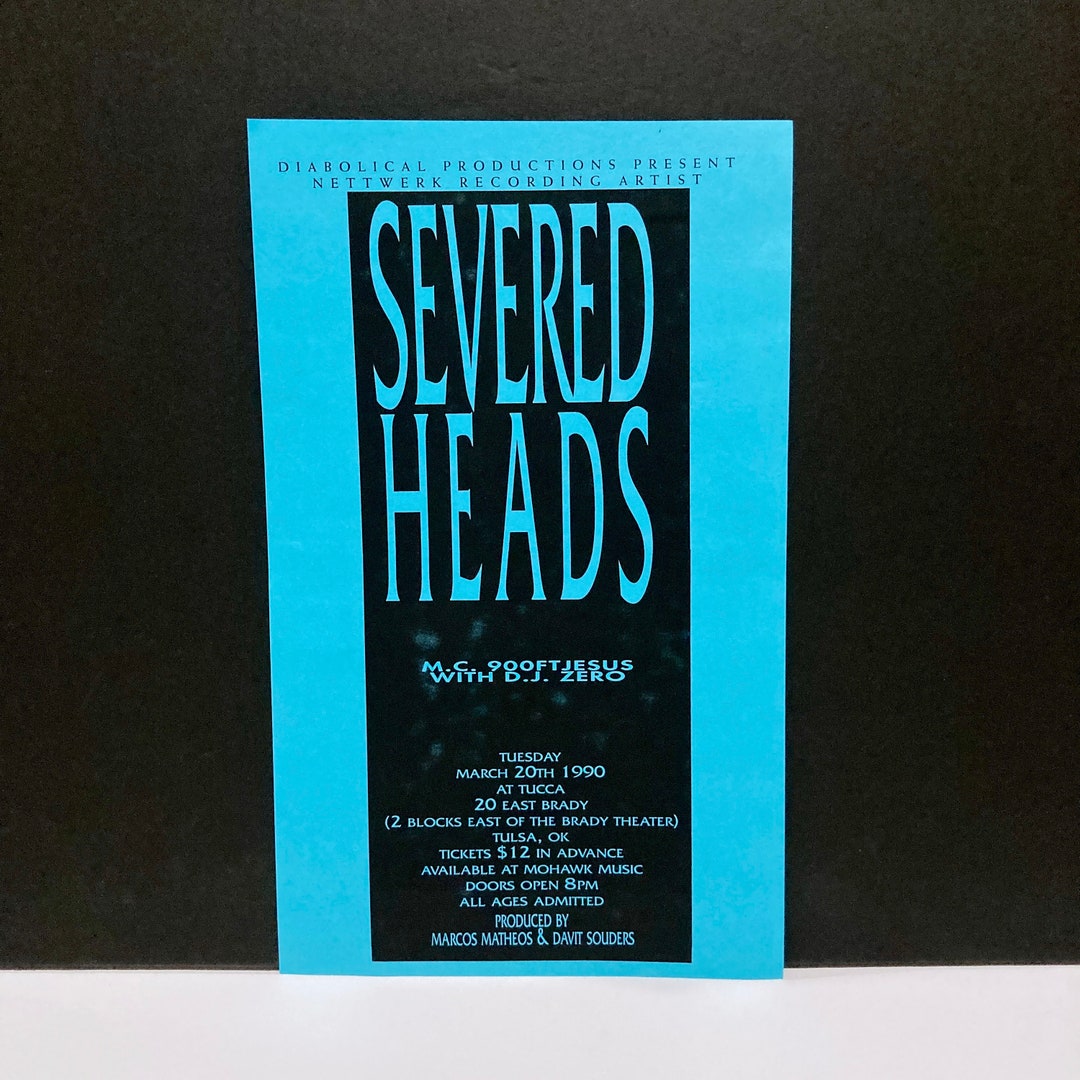 Severed Heads Poster March 20, 1990 (14 X 8 5/8 Inches) Concert Tour ...