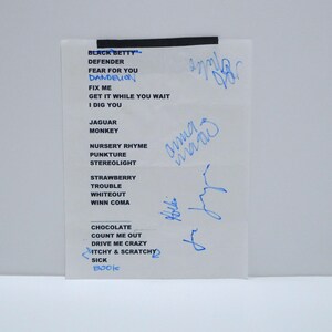 Boss Hog Band Autographed Setlist Vintage 1999 Hand Signed Concert Tour ...