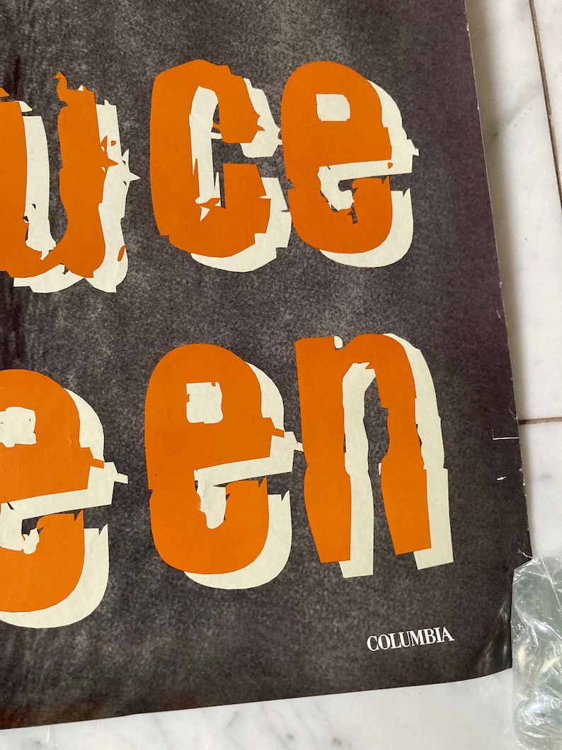 Bruce Springsteen Poster Photo of the Boss With Mustache and - Etsy