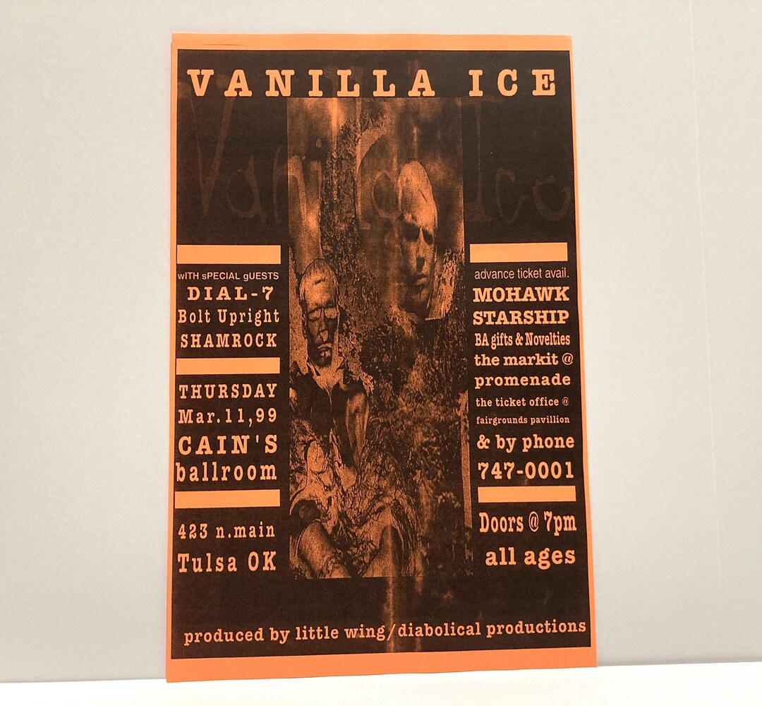 Vanilla Ice Poster - March 11, 1999 Concert / Cains Ballroom Tulsa OK ...