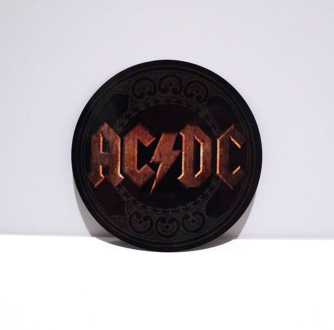 AC/DC Sticker - Stiff Upper Lip 2000 Vintage Round Logo Sticker / Angus ...