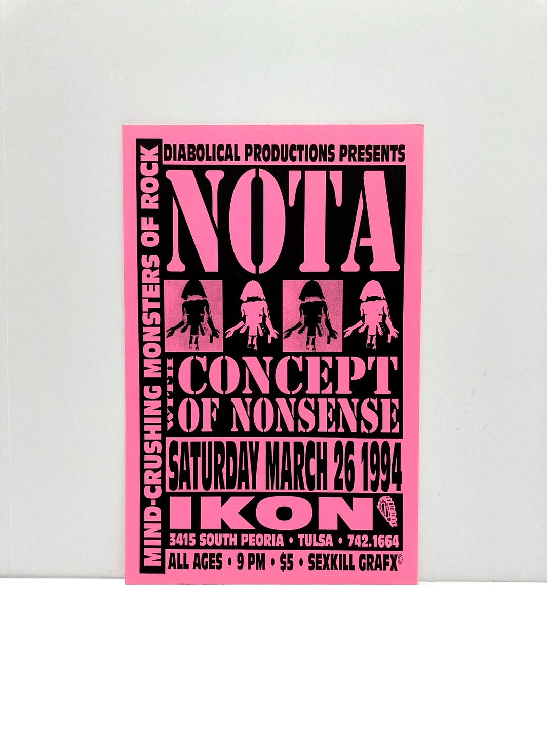 NOTA Poster - March 26 1994 Punk Concert Tour With Concept of Nonsense ...