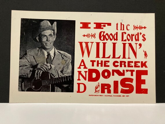 Hank Williams Poster Vintage Hatch Show Print Nashville TN If - Etsy