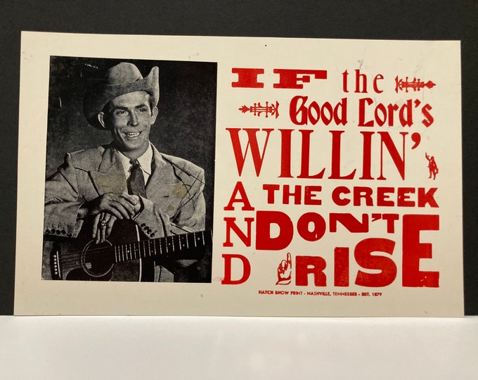 Hank Williams Poster Vintage Hatch Show Print Nashville TN If the Good ...