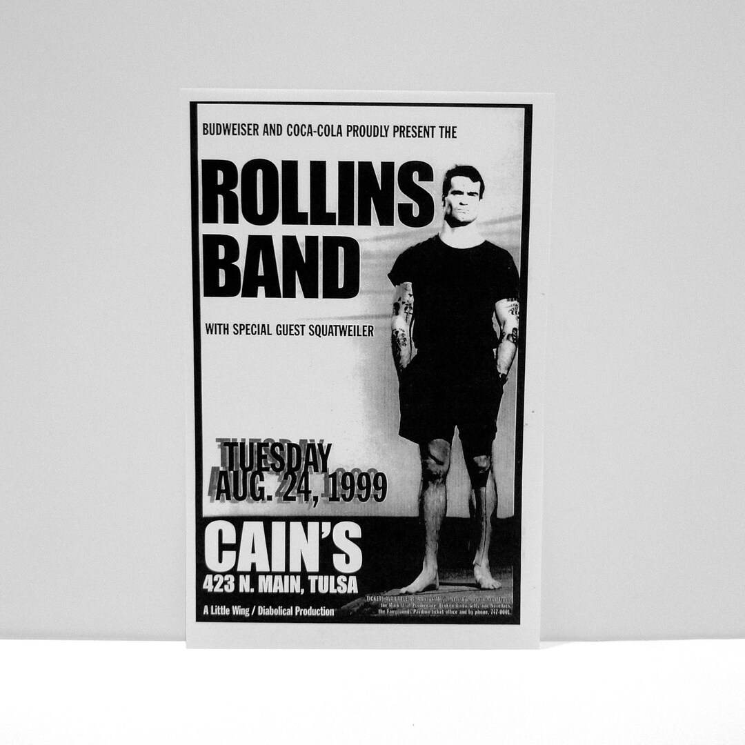 Henry Rollins Band Flyer / Small Mini Poster 8/24/99 Live Concert Tour ...