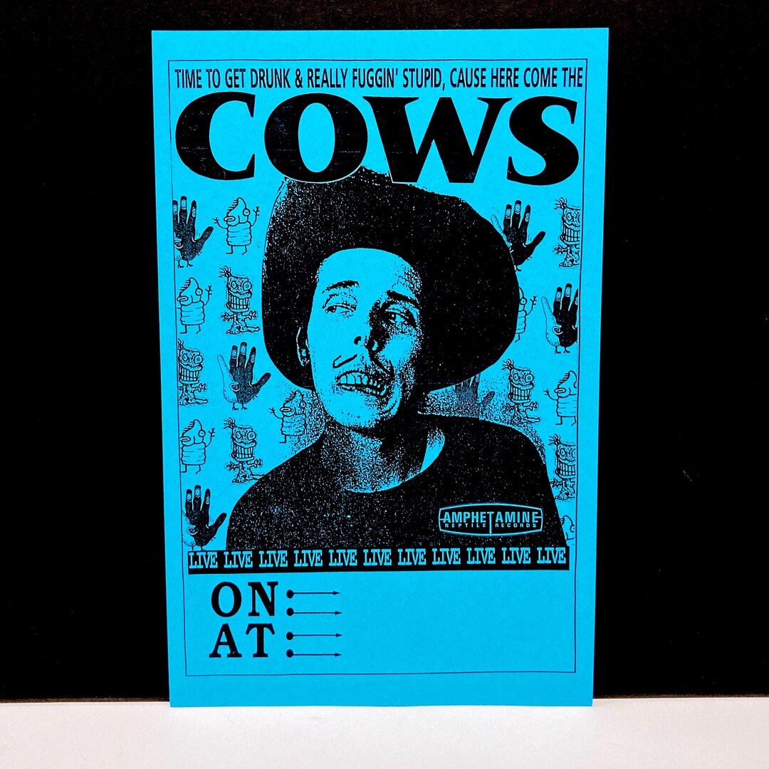 Cows Handbill Flyer Mini - Poster - Vintage 1993 Minneapolis Band ...