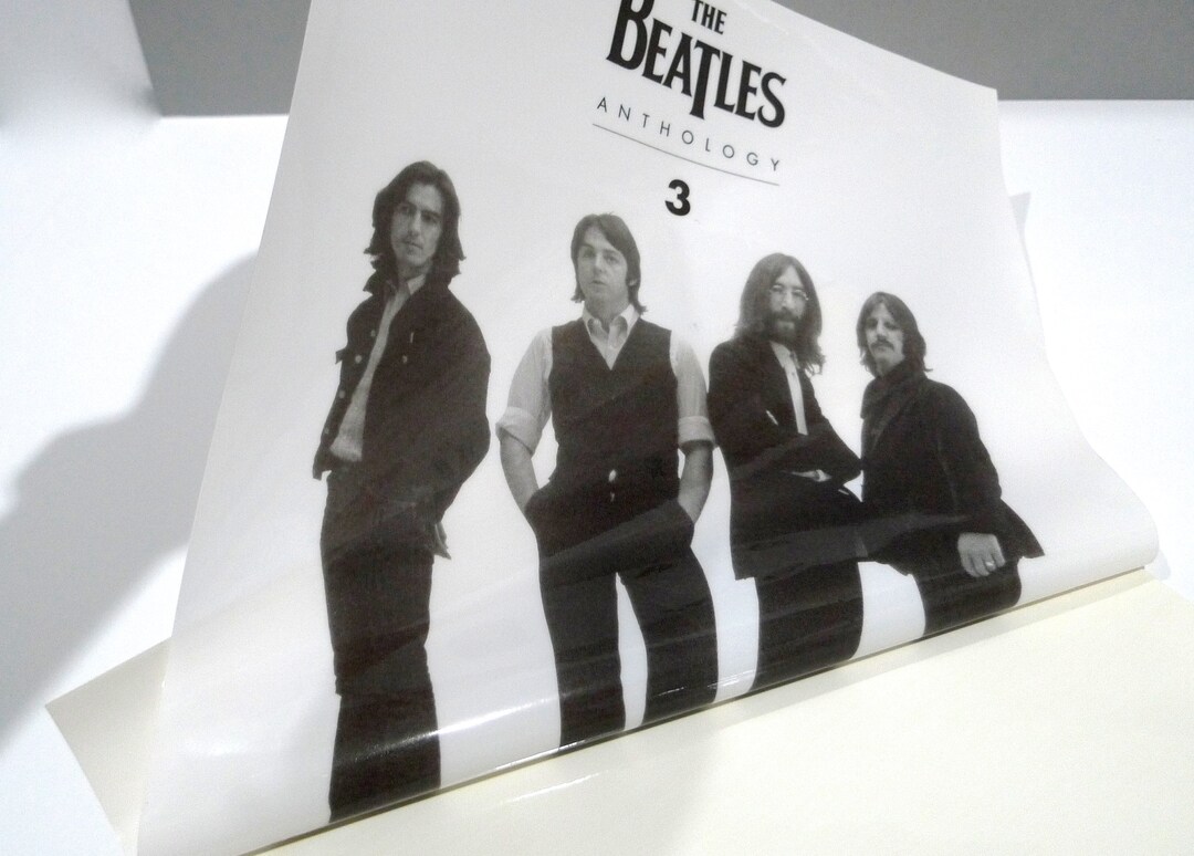 The Beatles Window Cling Decal 1996 Vintage Reverse Sticker Anthology 3 ...