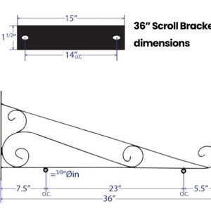 36" Scroll Blade Sign Bracket - NO SIGN - Etsy