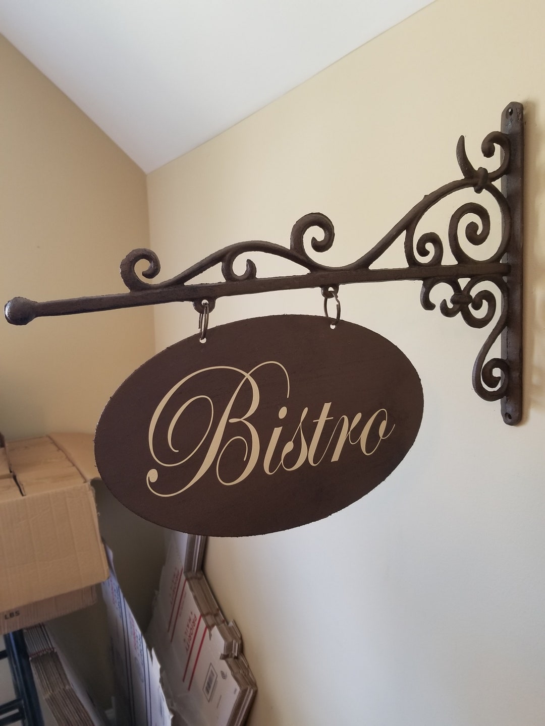8x12 OVAL Metal Plaque/bracket With Custom Lettering Powder Room ...