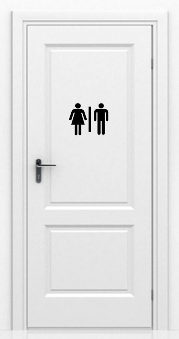 Restroom Sign Vinyl Adhesive Decal - Etsy