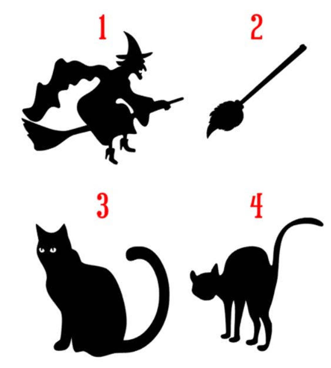 Halloween Vinyl Decals Witch and Cats - Etsy