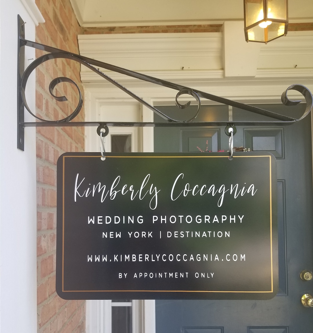 18" Scroll Bracket With Custom 14 X 10"" Outdoor Metal Sign - Perfect ...