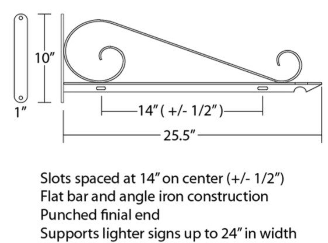 24 Light Duty Scroll Blade Sign Bracket NO SIGN | Etsy