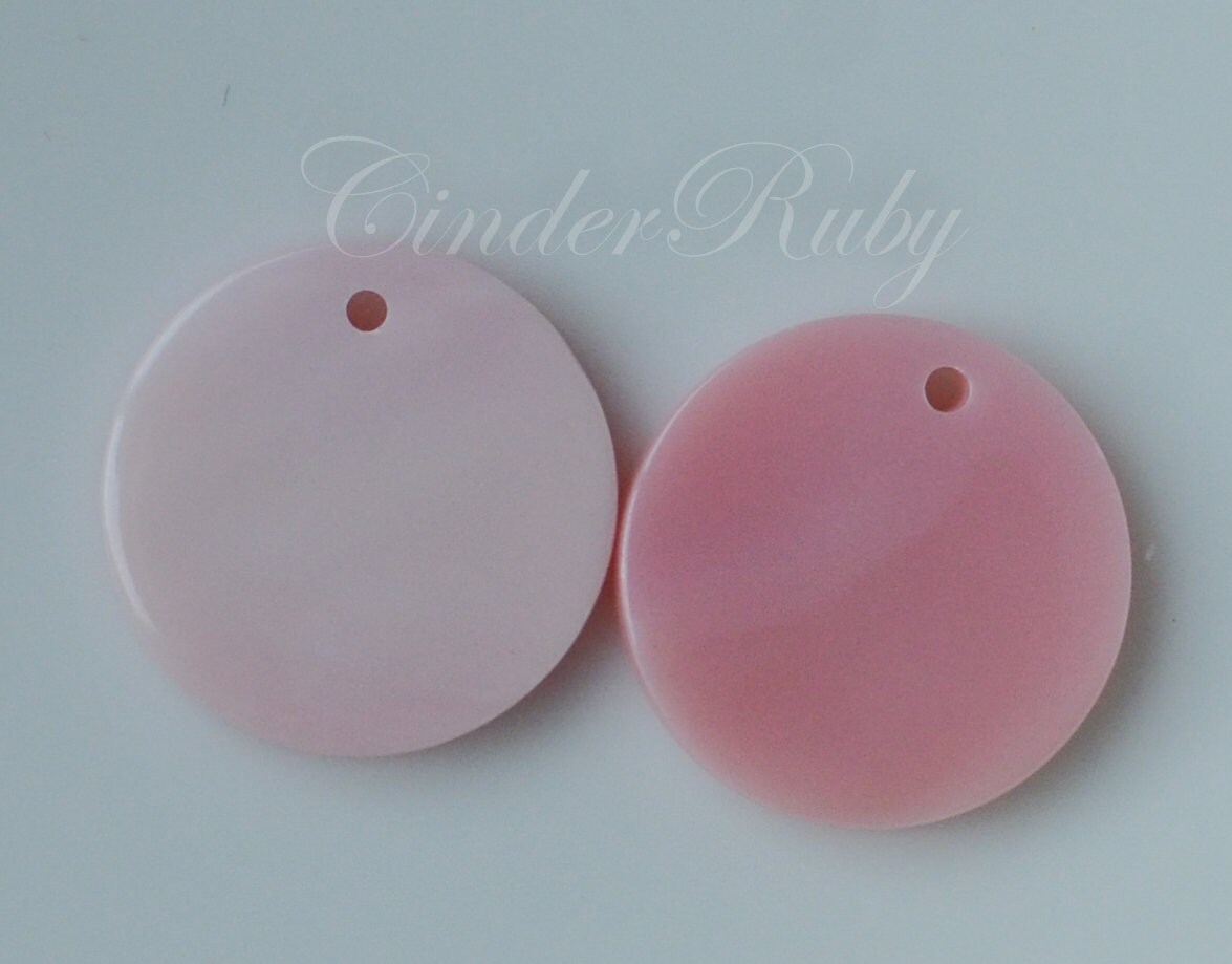 15 Mm Conch Shell Disc, Pink Shell Circle Pendant, Pink Mother of Pearl ...