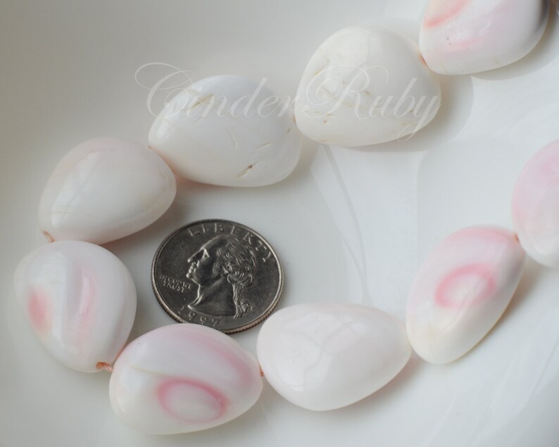 Creamy Pink Conch Shell Slice Free Form Beads Pink MOP | Etsy