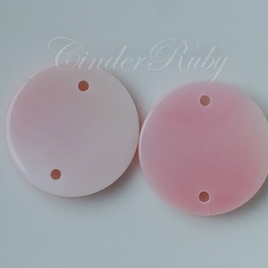 15 Mm Conch Shell Disc, Pink Shell Circle Pendant, Pink Mother of Pearl ...