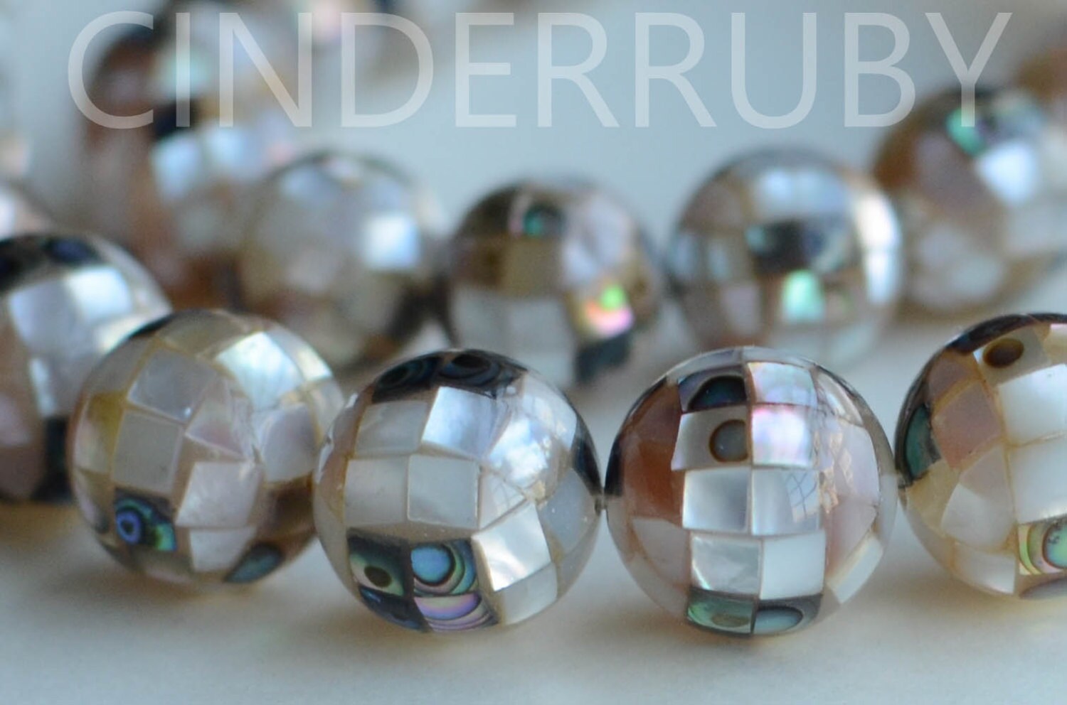 Handcrafted Mosaic Shell Beadsshell Round Beadsmother of | Etsy