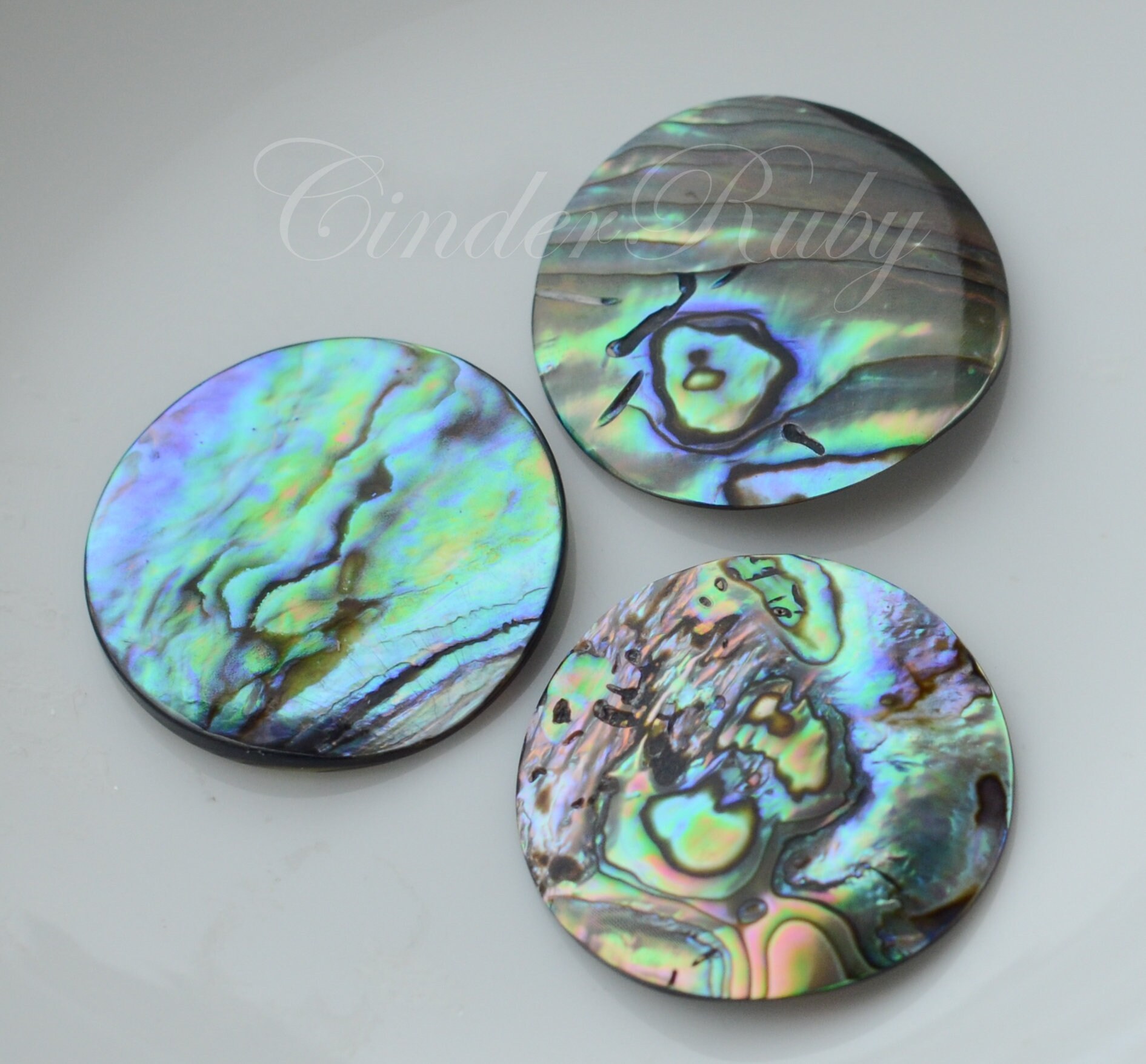 30 Mm Abalone Shell Round Pendants Green Hue Abalone Coin | Etsy