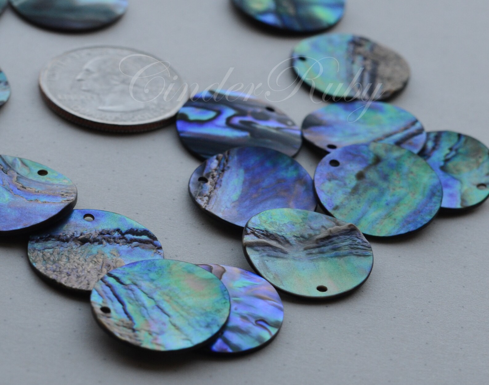 20 mm Abalone Shell Round Pendants Green Hue Abalone Coin | Etsy