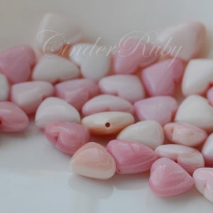 Natural Pink Conch Shell Beads,heart Puffs,small Heart Beads,blush Pink ...
