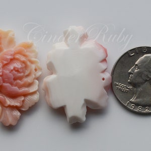 Natural Pink Shell Peony Flower, Pink Conch Peony Pendant Bead,24x35mm ...