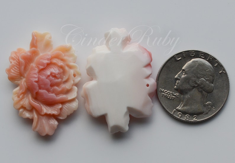 Natural Pink Shell Peony Flower Pink Conch Peony Pendant - Etsy