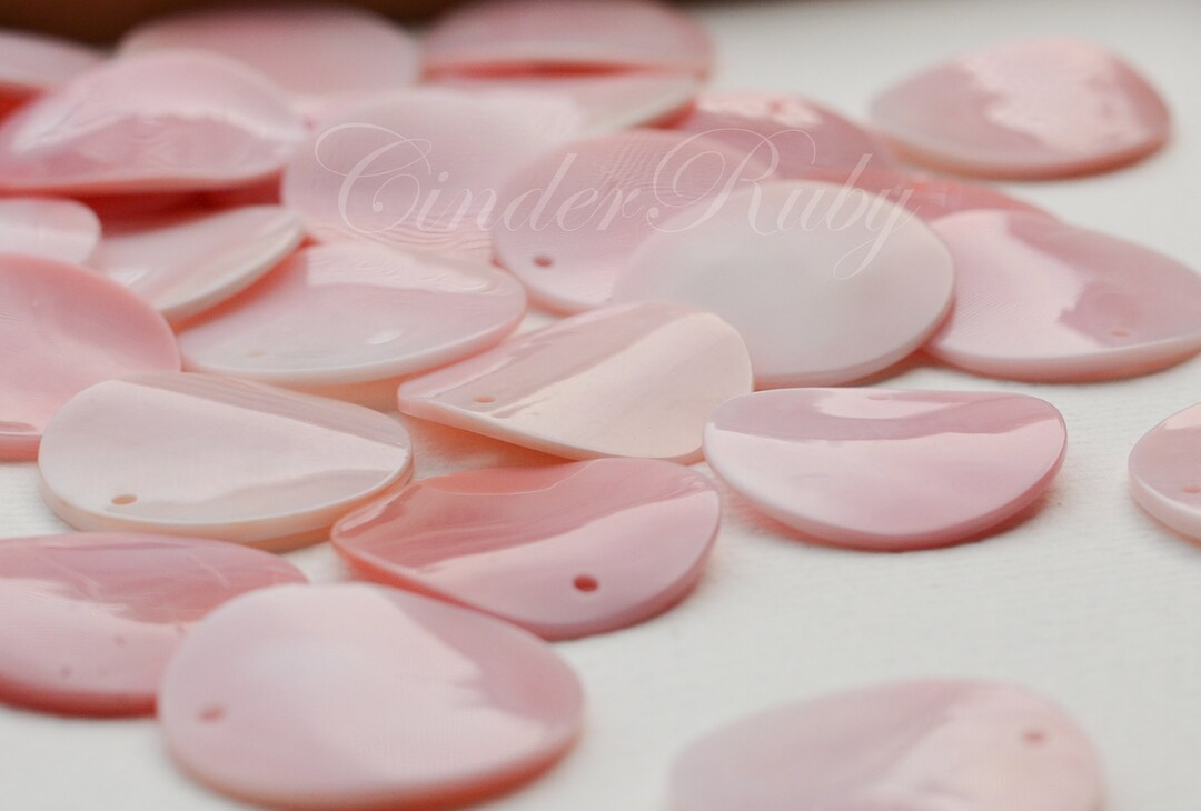 30 Mm Conch Shell Disc, Pink MOP Circle Pendant, Pink Mother of Pearl ...