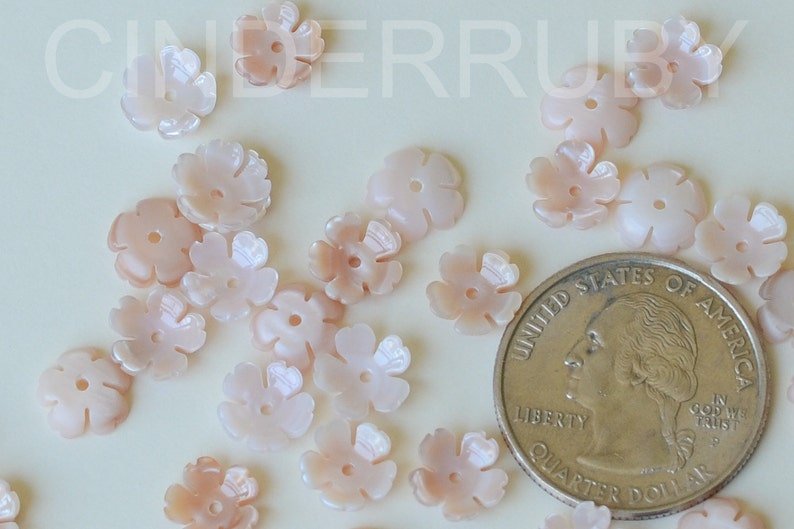 Exquisite Natural Pink Shell Flower BeadsEngraved MOP | Etsy